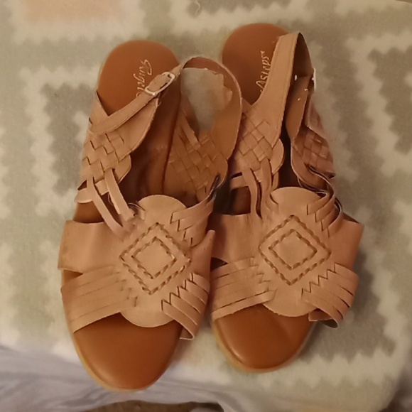 Angel Steps | Shoes | Angel Steps Blush Leather Sandals Sz 75 | Poshmark
